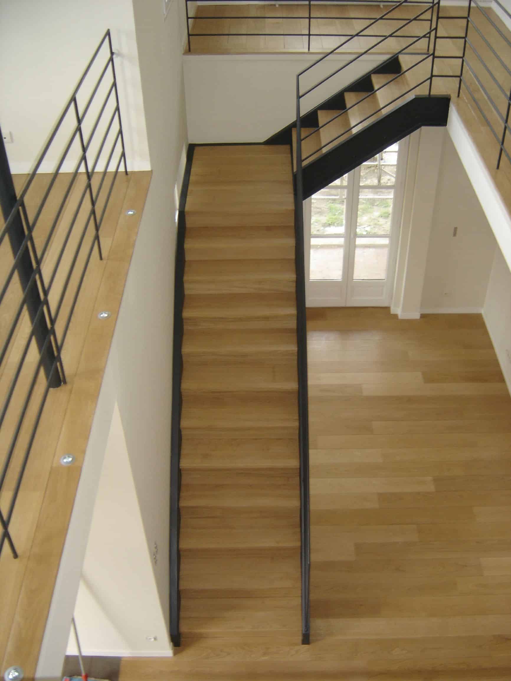 Escalier 1/4 tournant avec palier acier et bois | Escalier 14